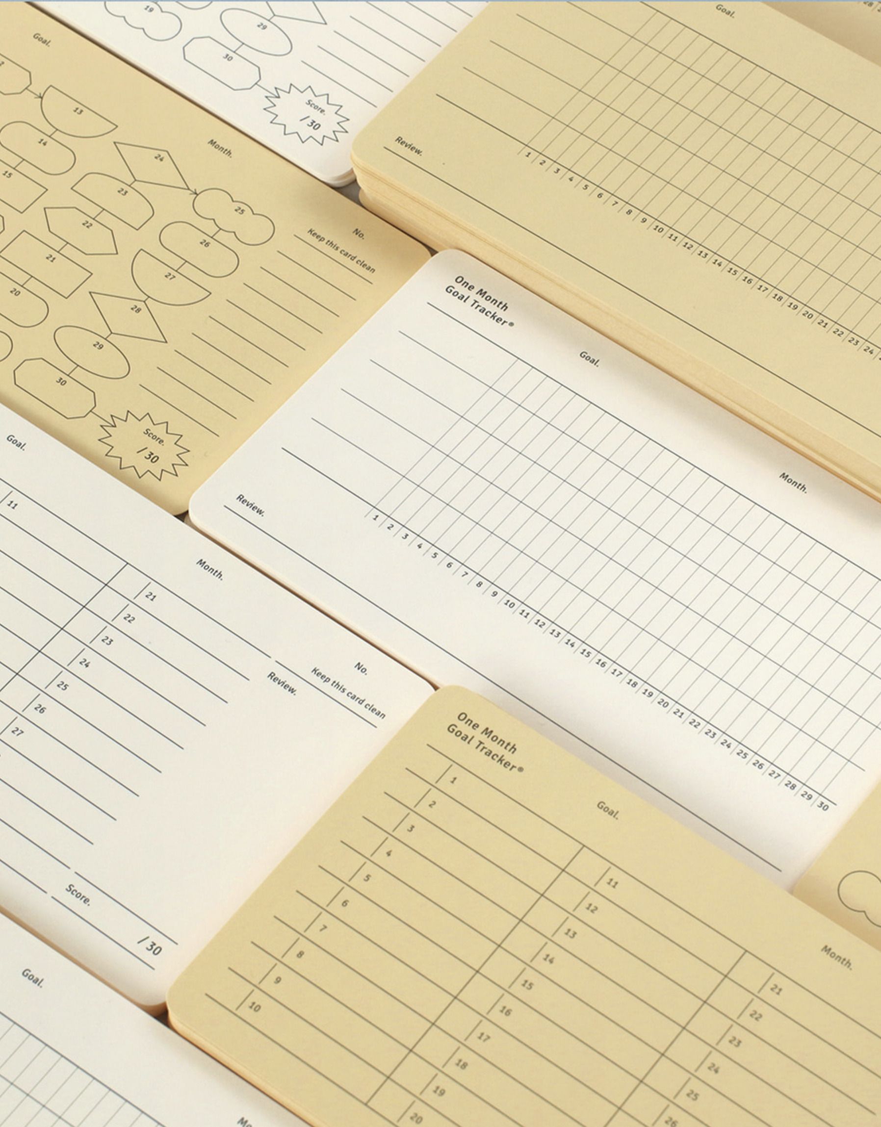 MochiThings: One Month Goal Tracking Sheets