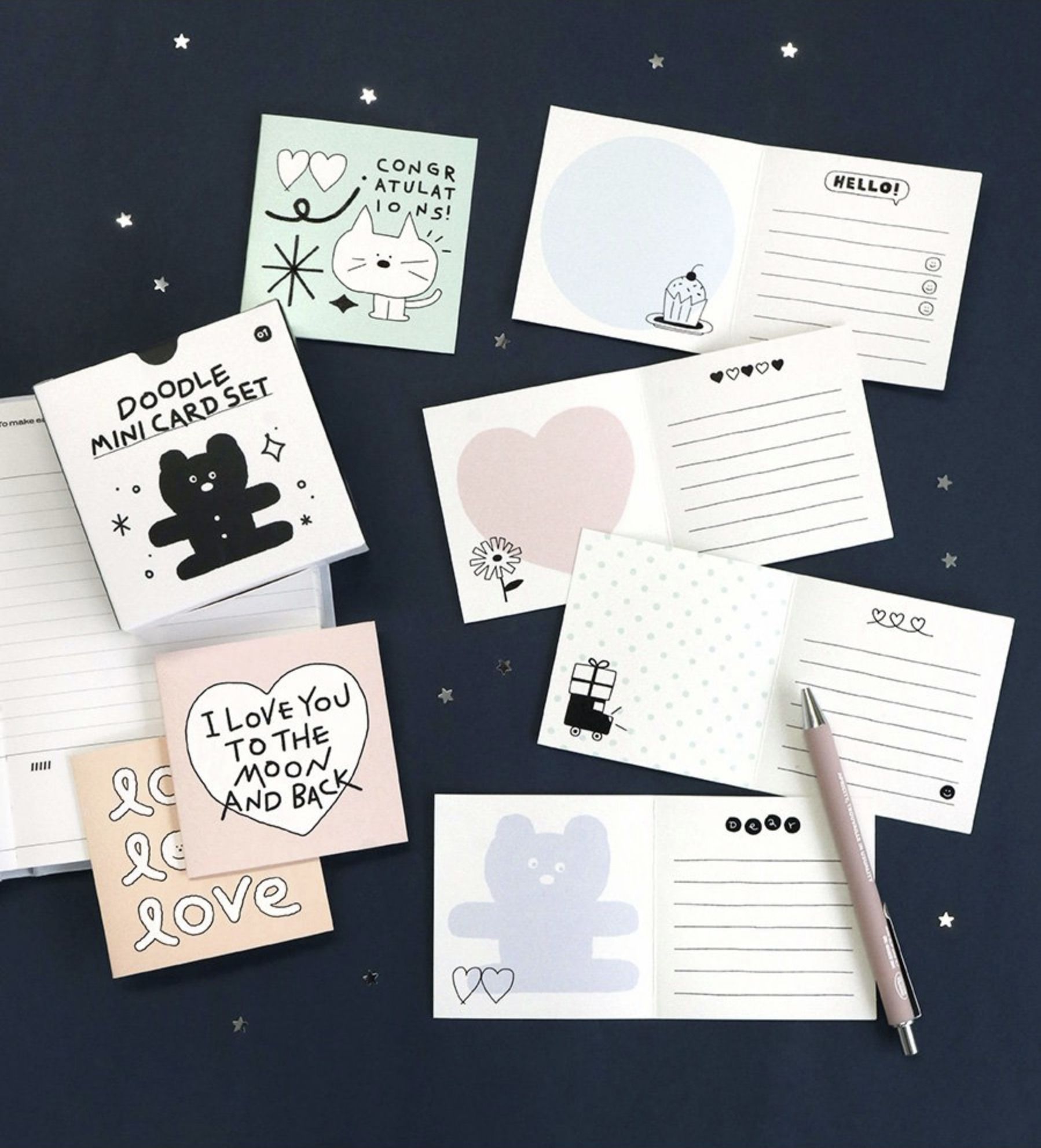 MochiThings: 24pcs Mini Doodle Card Set