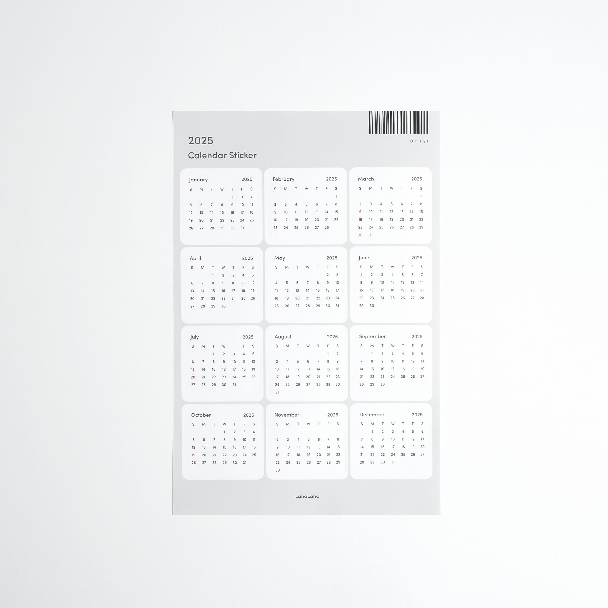 MochiThings: 2025 Calendar Sticker