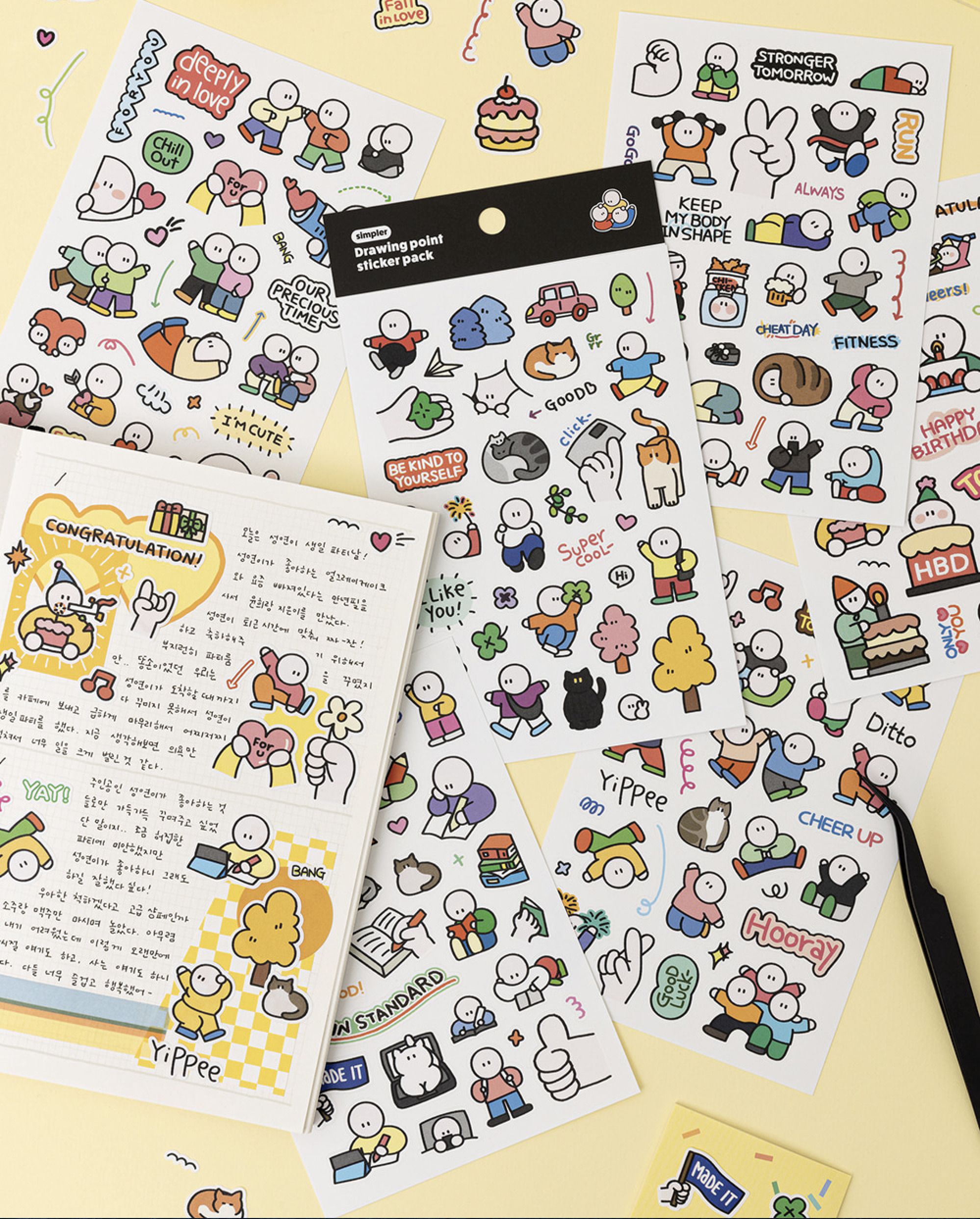 MochiThings: 6pcs Drawing Point Removable Sticker Set