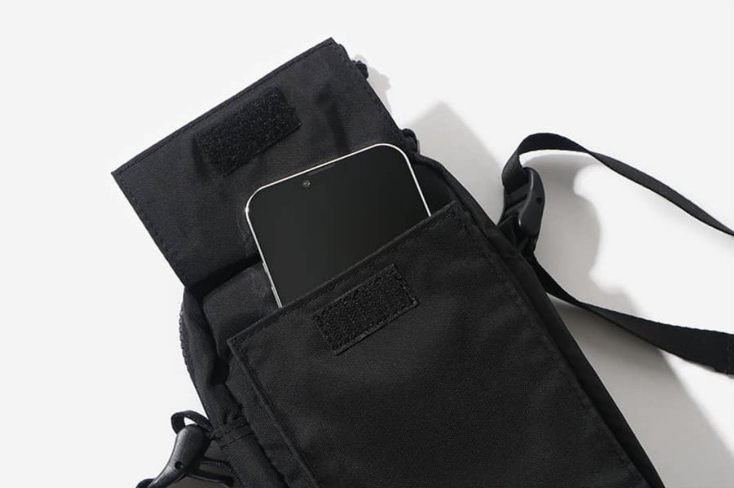 MochiThings: Simple Black Phone Crossbody Bag