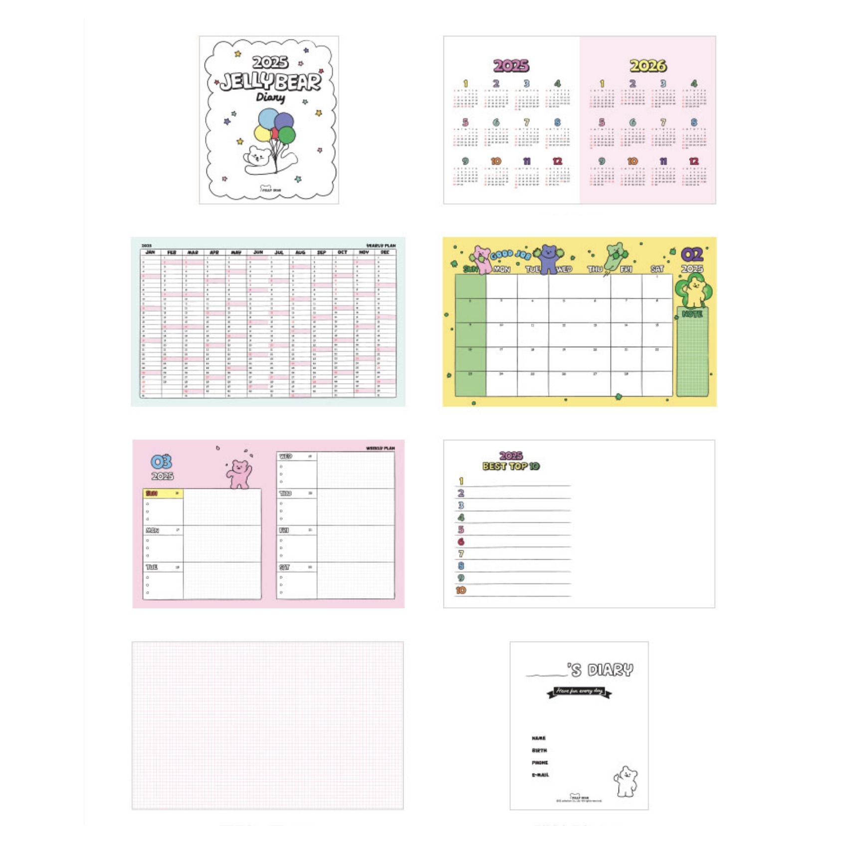 MochiThings: 2025 Jelly Bear Diary Planner