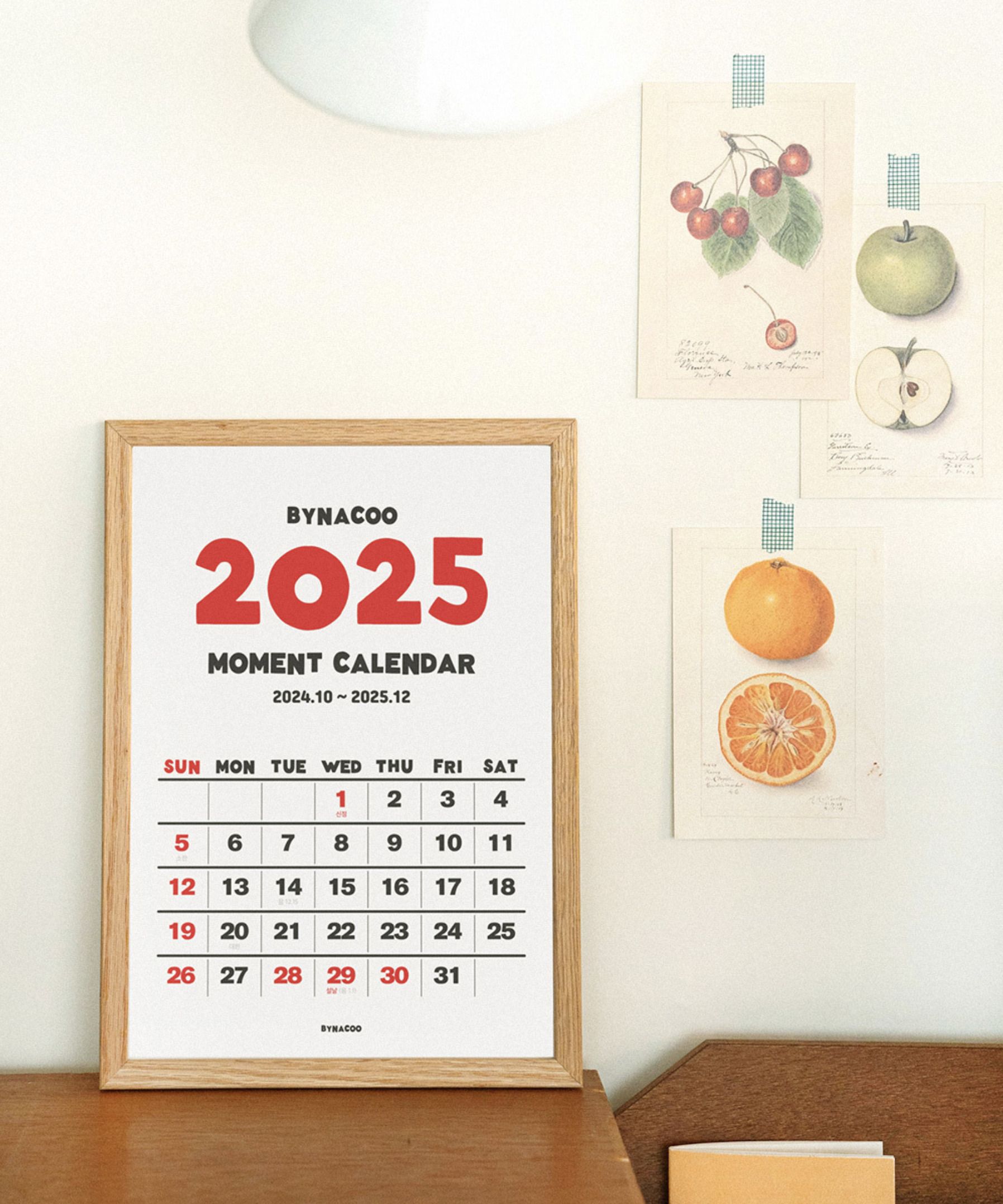 MochiThings: 2025 Moment A4 Wall Calendar Sheets