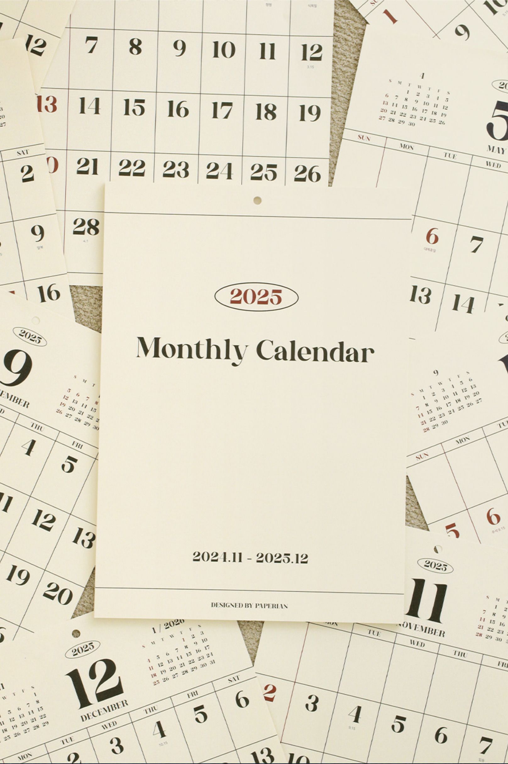 MochiThings: 2025 XL Retro Wall Calendar