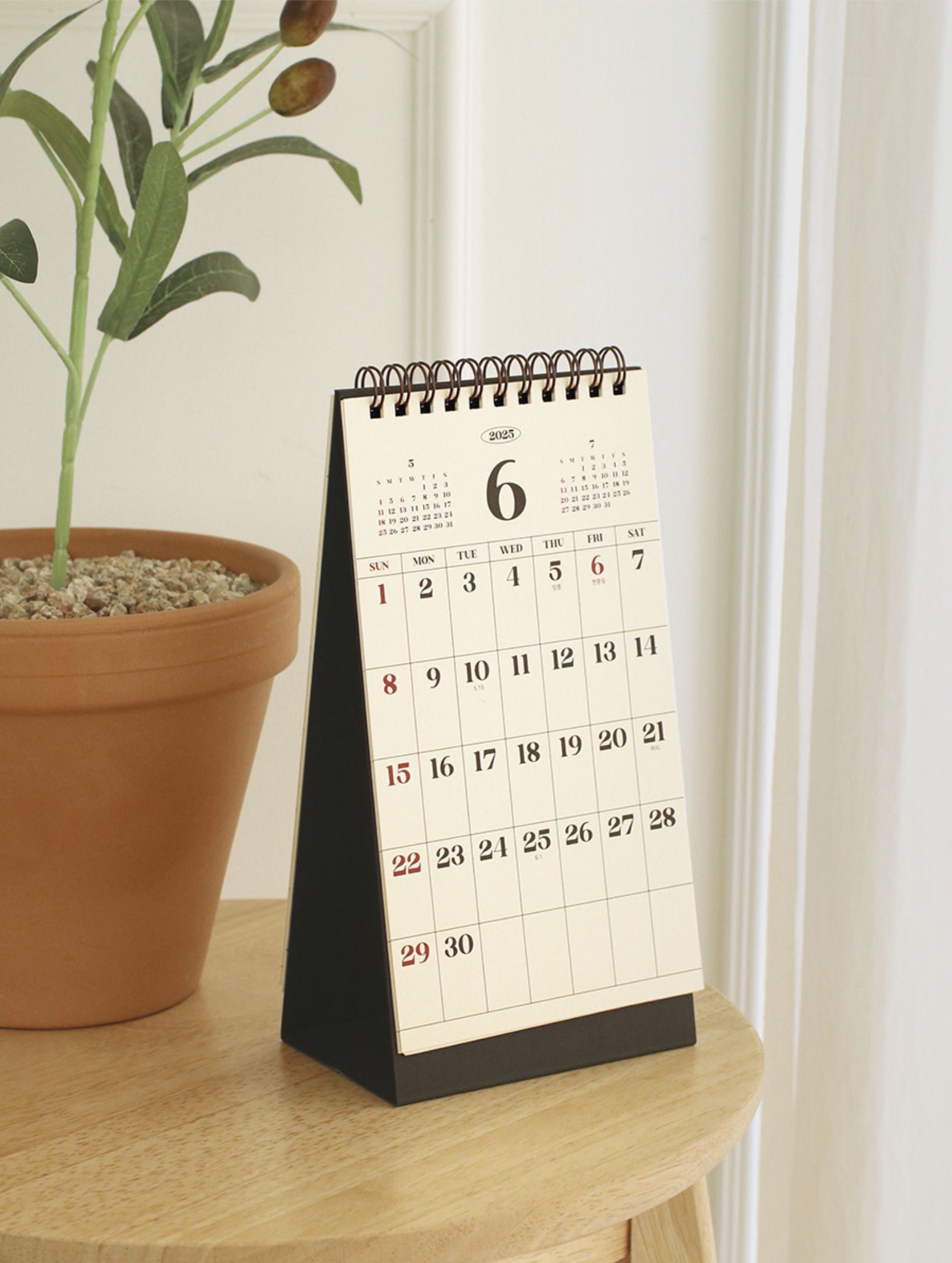 MochiThings: 2025 Retro Monthly Standing Calendar