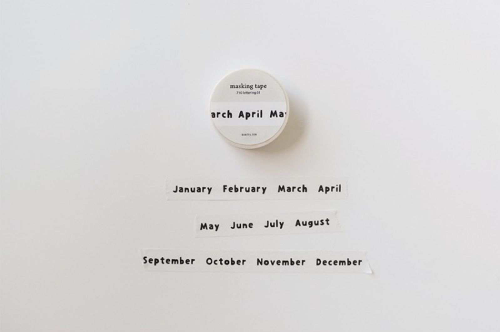 MochiThings: Lettering Months Masking Tape