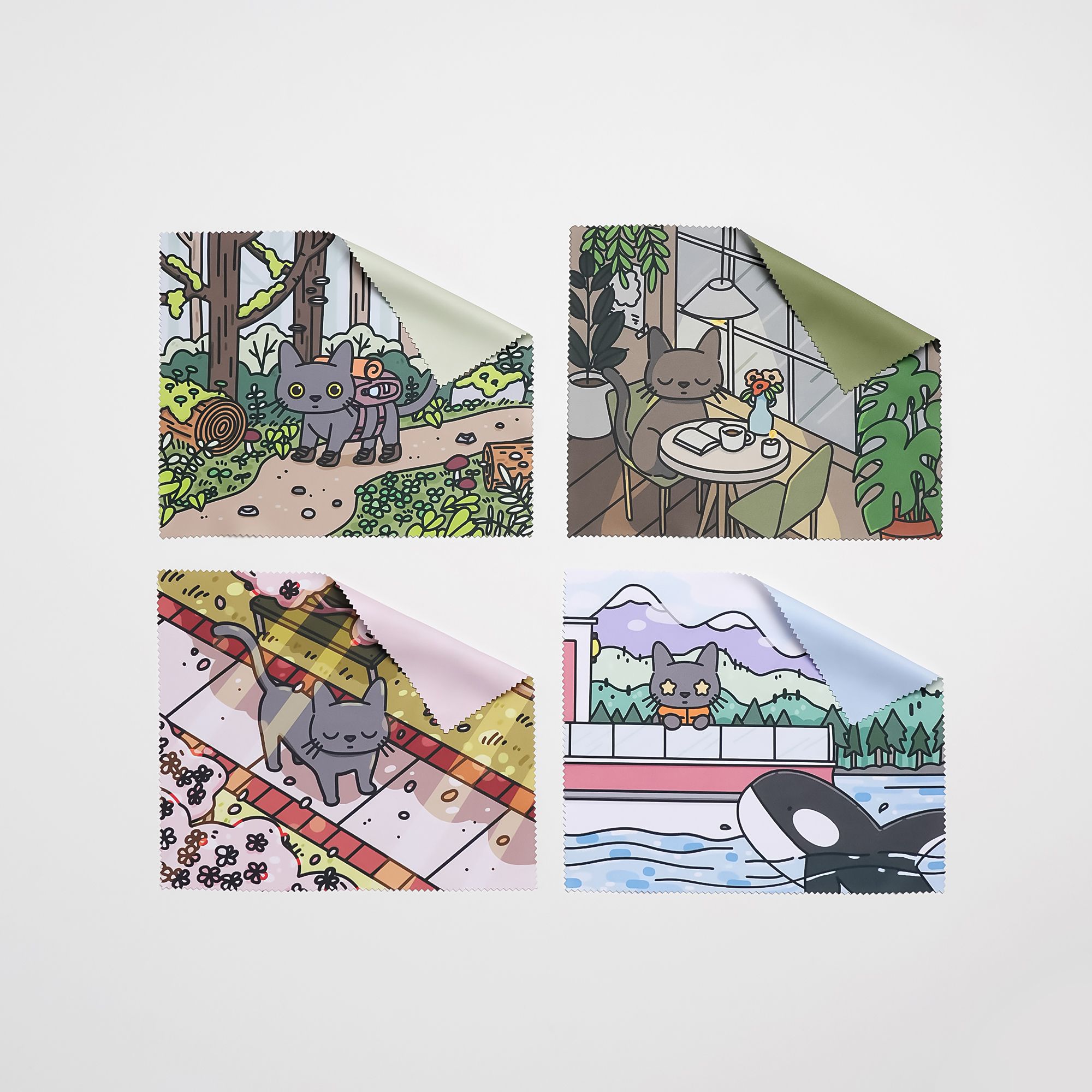MochiThings: Cat in Seattle Screen Cloth