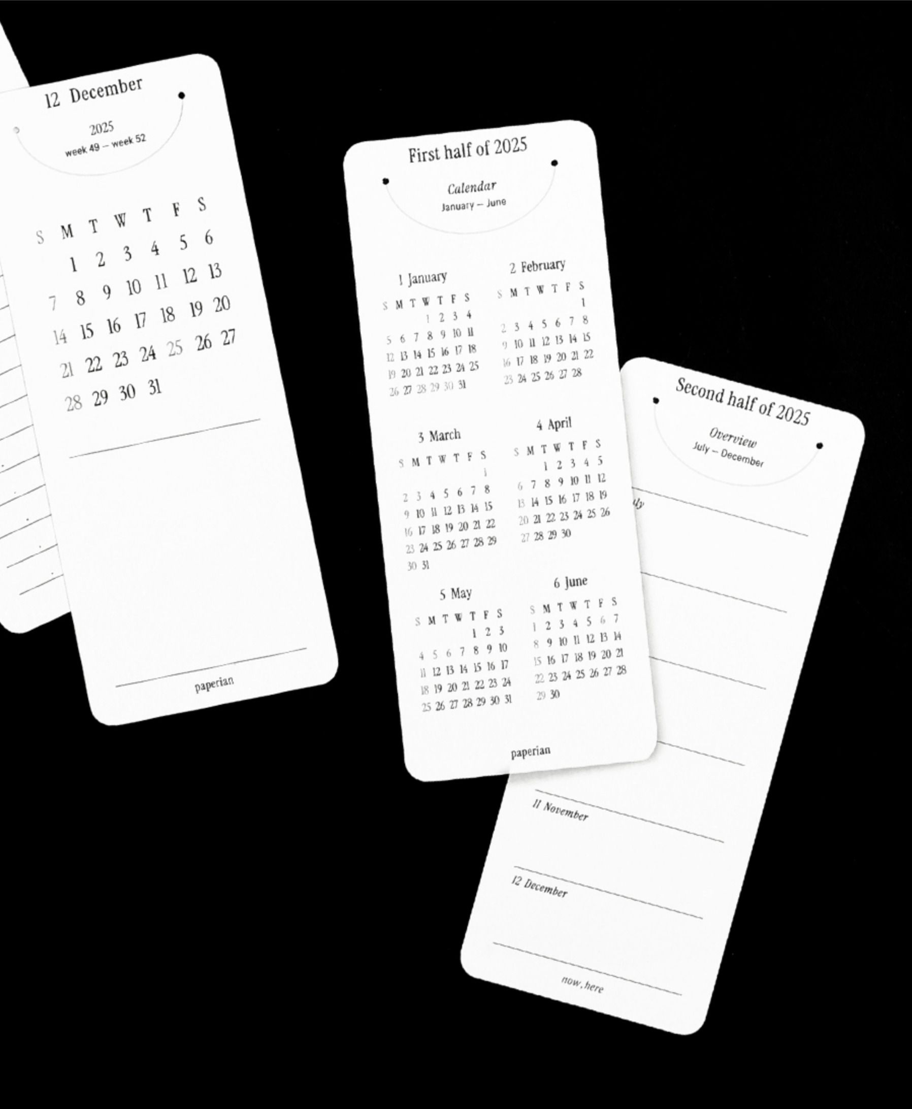 MochiThings: 2025 Calendar Bookmark Set