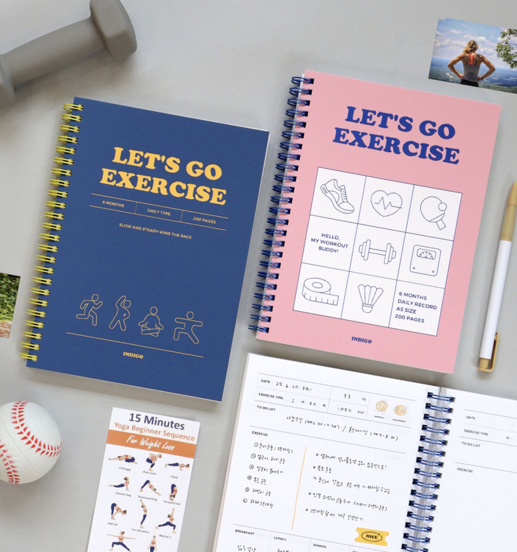 MochiThings: Workout Tracking A5 Semi Year Journal