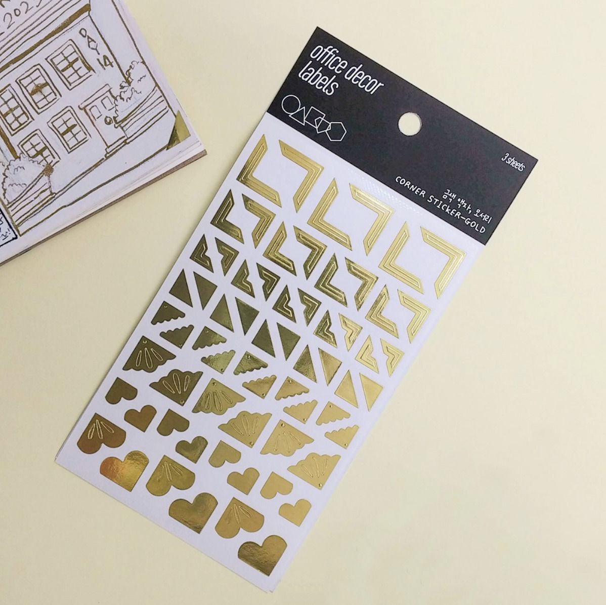 MochiThings: 3pcs Gold Foil Corner Sticker Set
