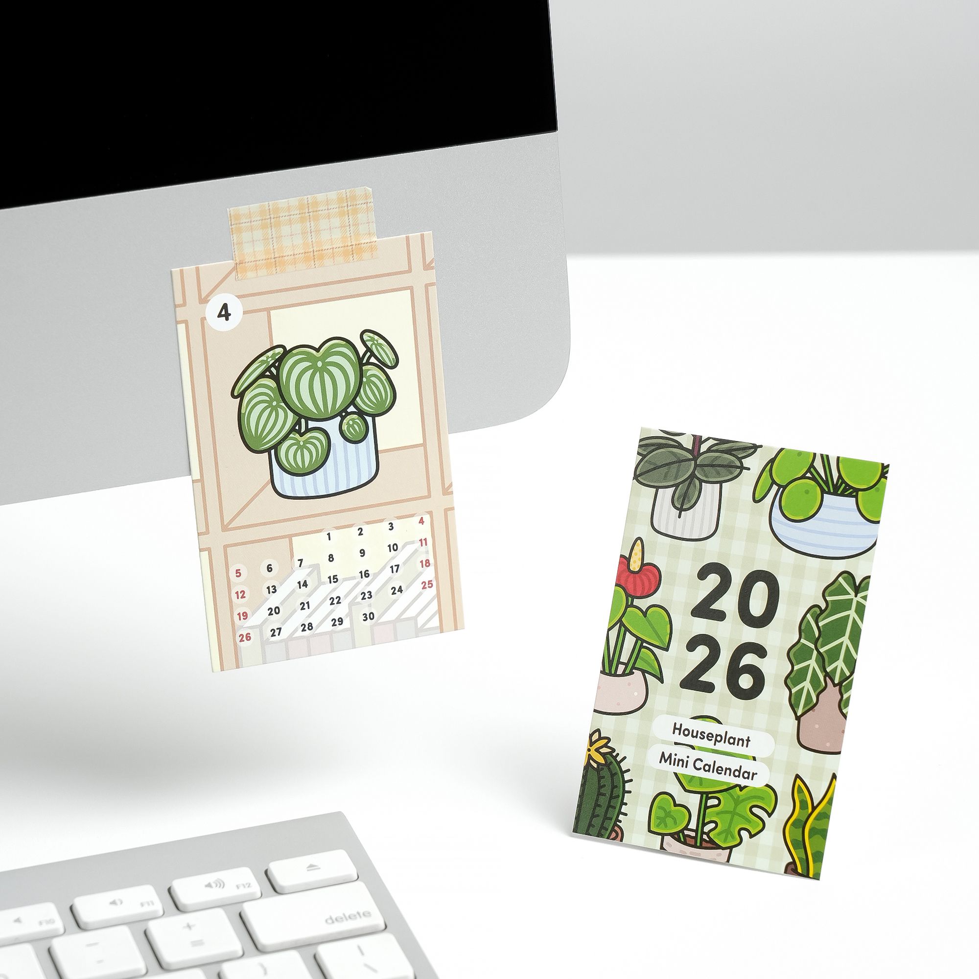MochiThings: 2026 Houseplant Mini Calendar Sheets