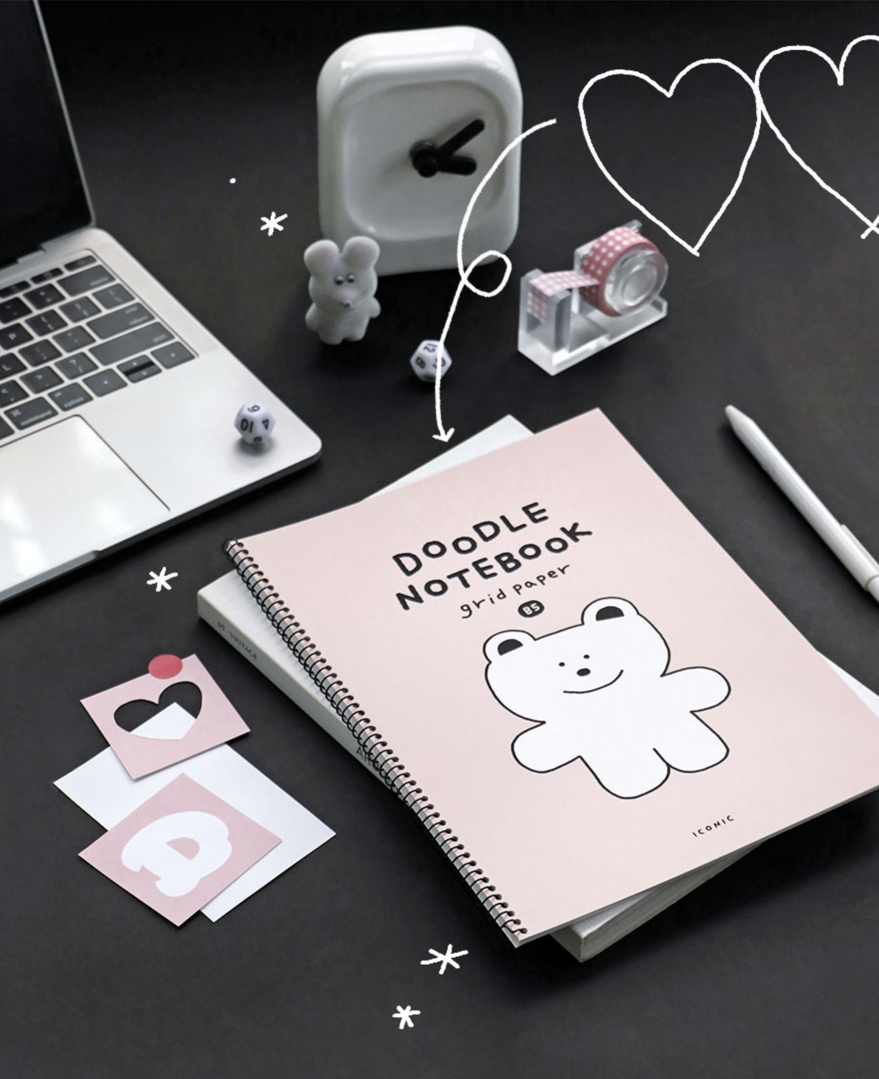 MochiThings: Doodle B5 Grid Notebook