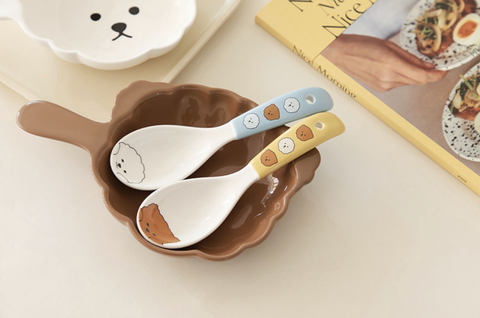 MochiThings: 2pcs Ceramic Udon Spoon Set