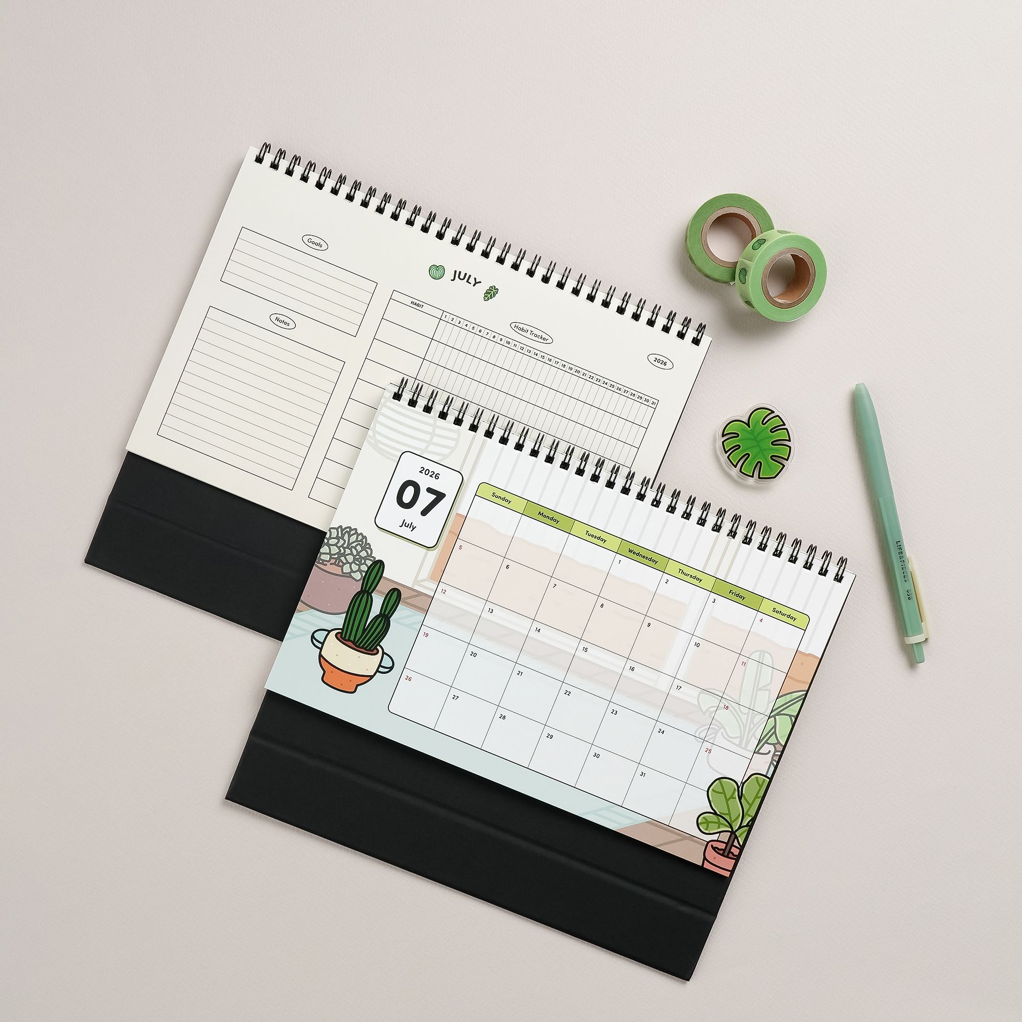 MochiThings: 2026 Houseplant Large Spiral Calendar