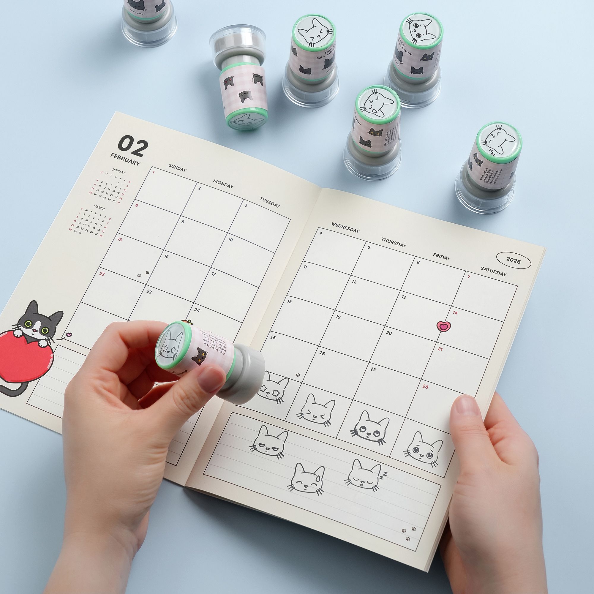 MochiThings: 4pcs Self-inking Stamp Set