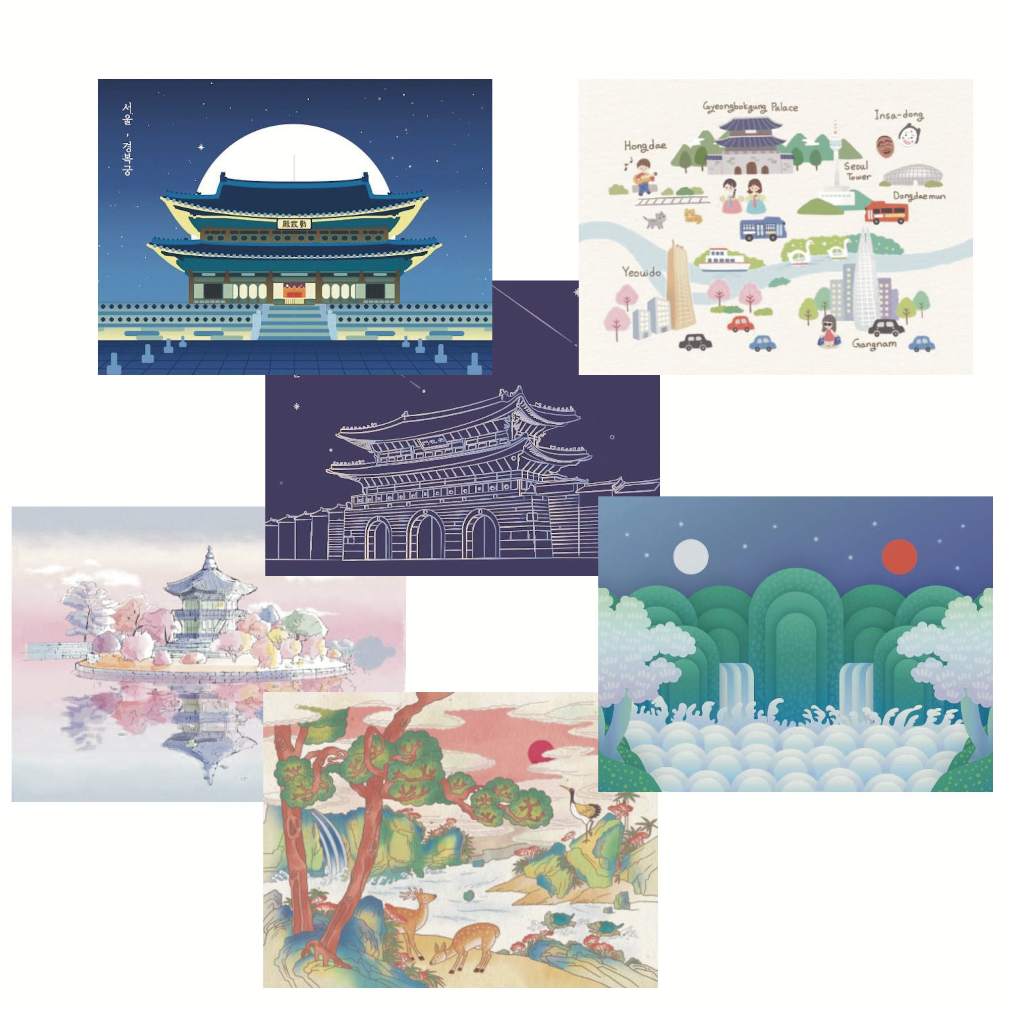 MochiThings: Korean Heritage Art Postcard