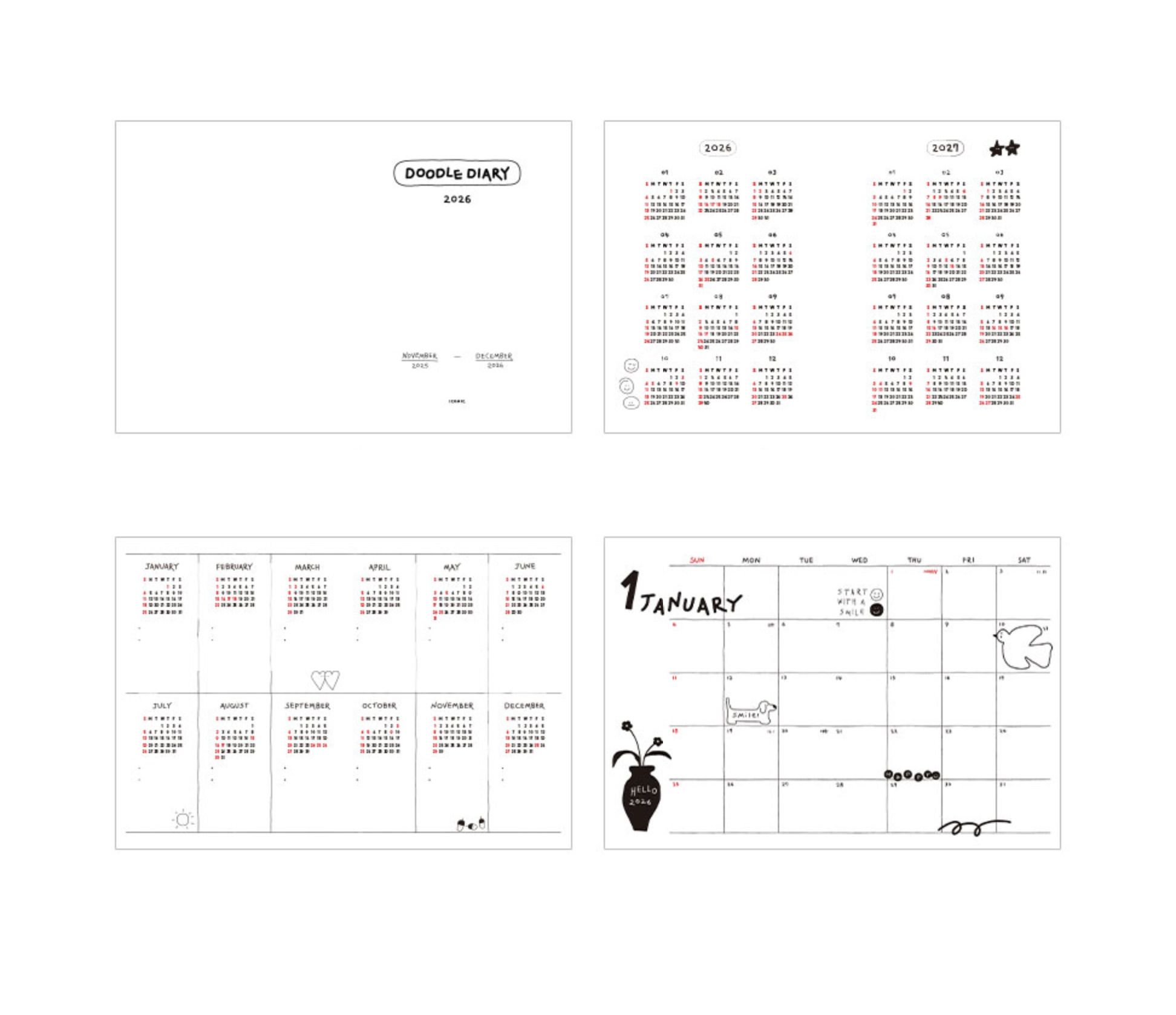 MochiThings: 2026 Doodle Diary Planner