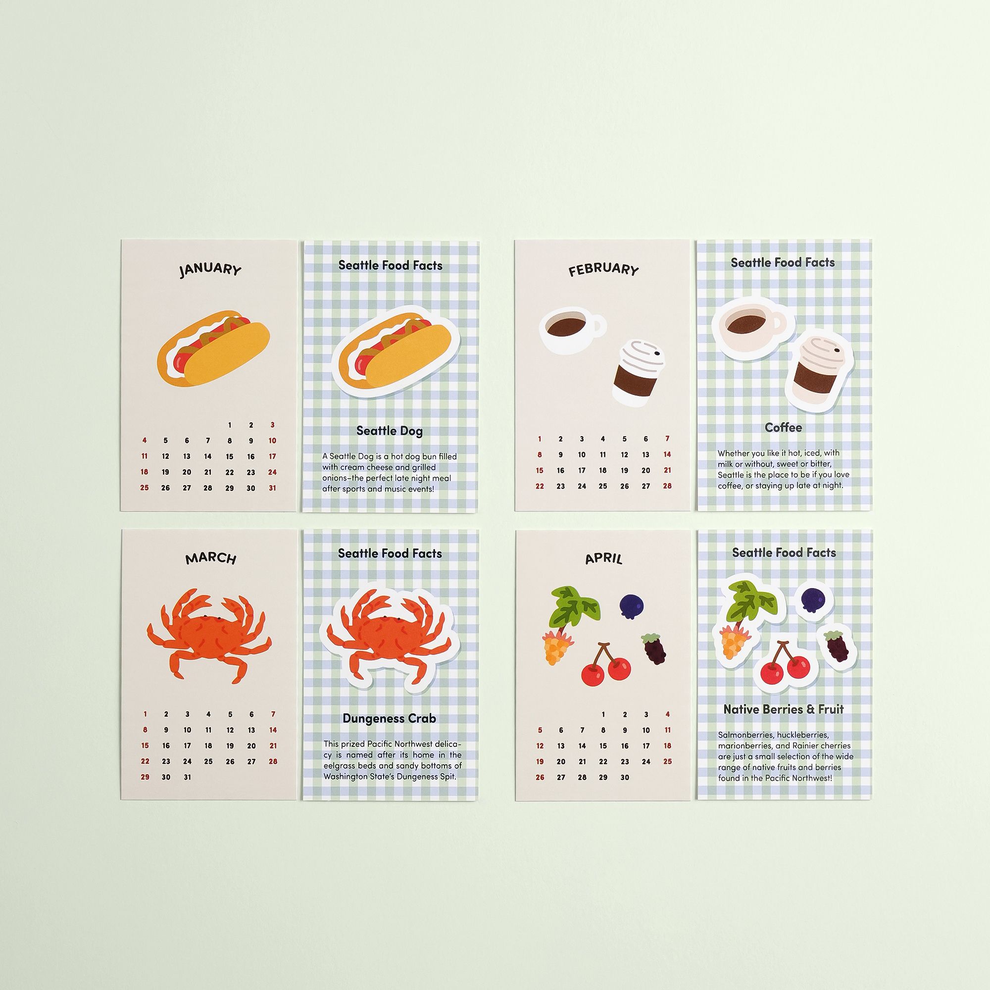 MochiThings: 2026 Seattle Mini Calendar Sheets
