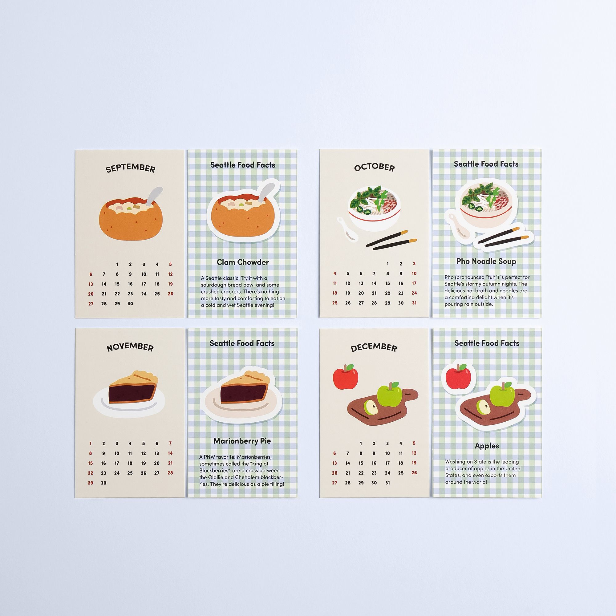 MochiThings: 2026 Seattle Mini Calendar Sheets