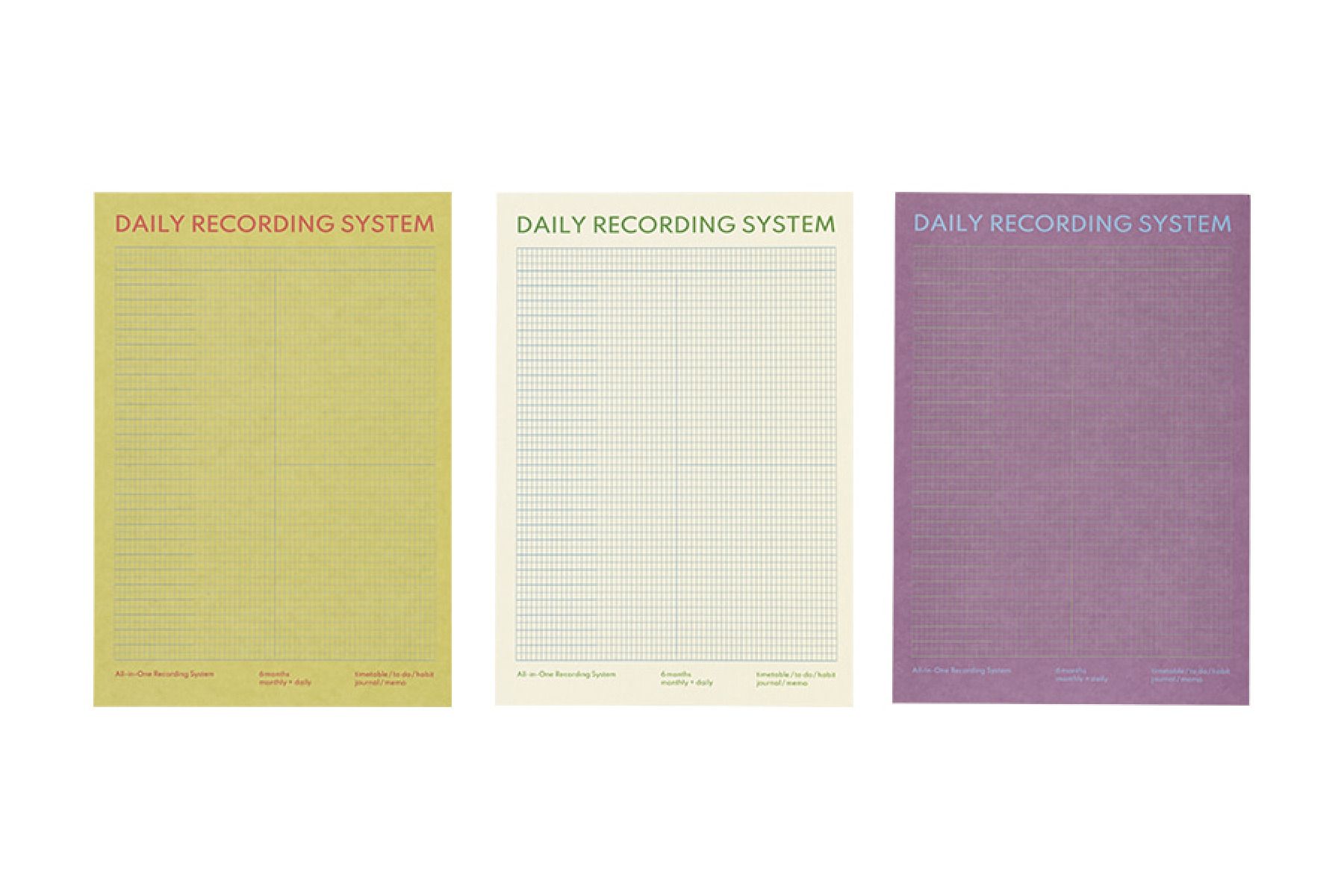 MochiThings: 6 Month Daily Recording System Planner