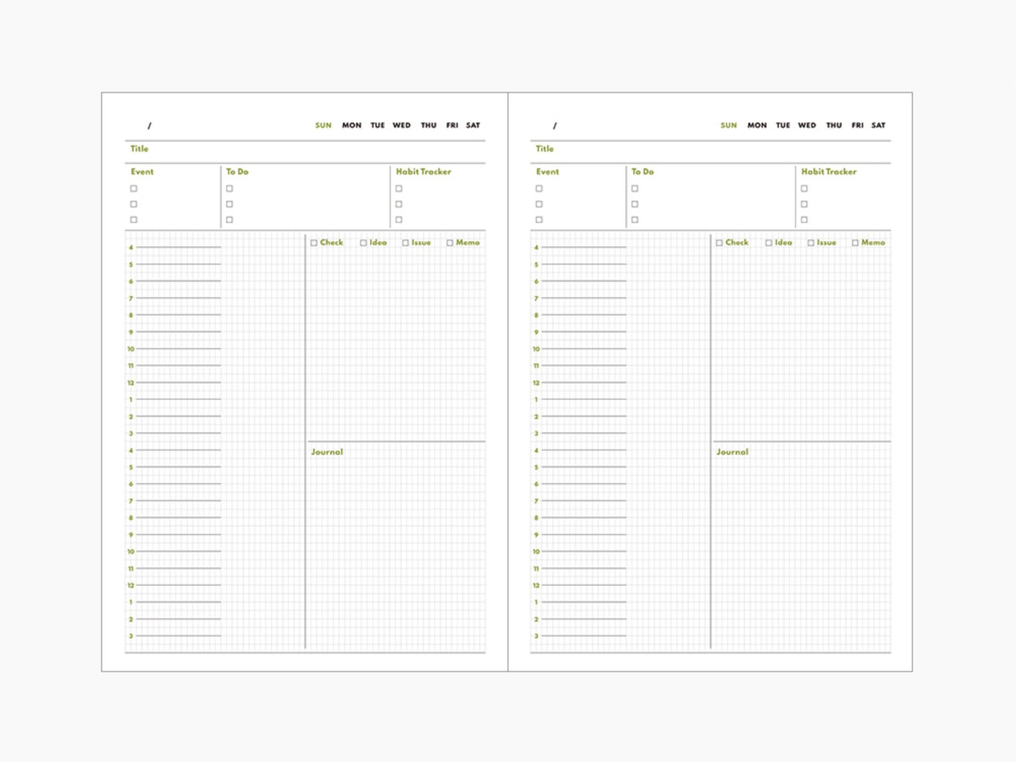 MochiThings: 6 Month Daily Recording System Planner