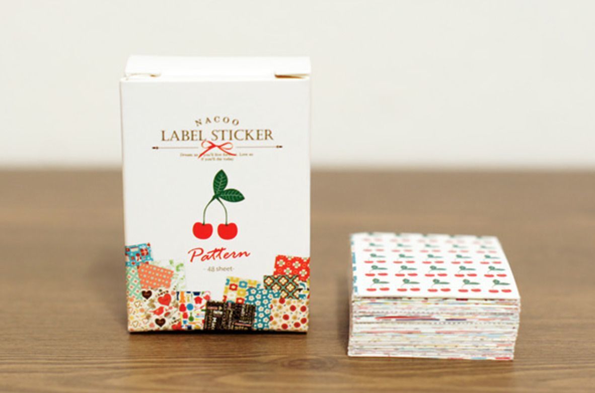 MochiThings: 48pcs Pattern Label Sticker Set