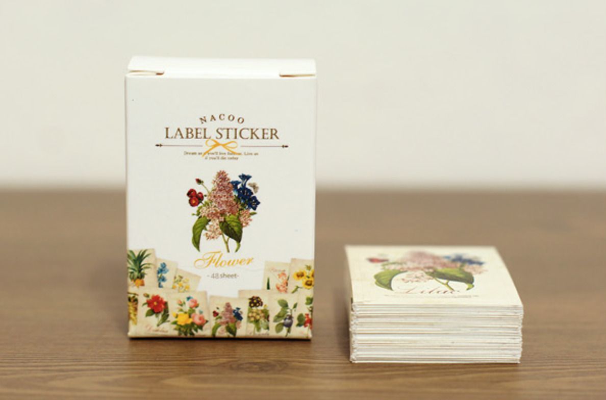 MochiThings: 48pcs Flower Label Sticker Set