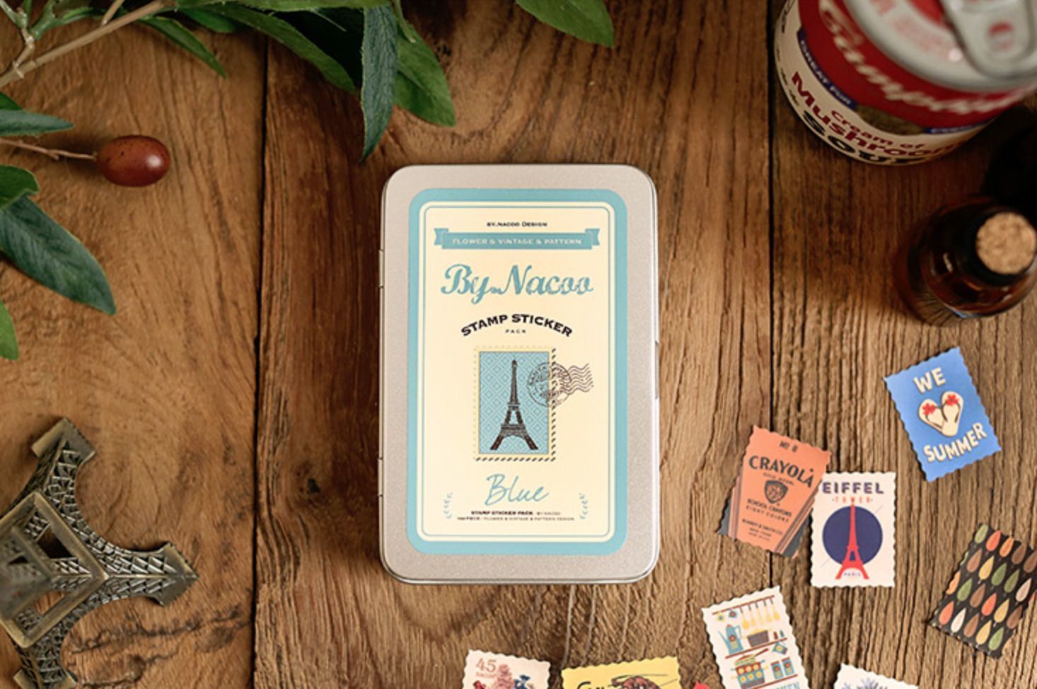 MochiThings: Blue Tin Stamp Sticker Set