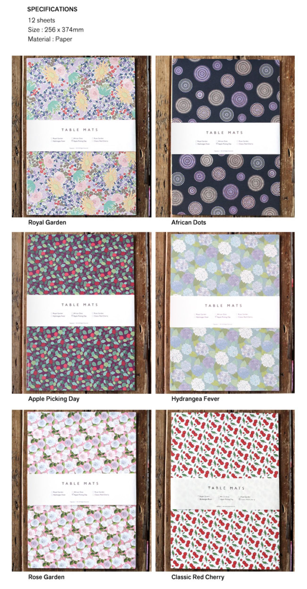 MochiThings: 12pcs Pattern Paper Table Mat