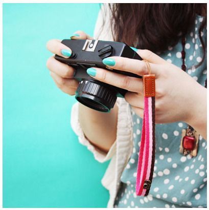 MochiThings: Pink Stripe Mini Camera Strap