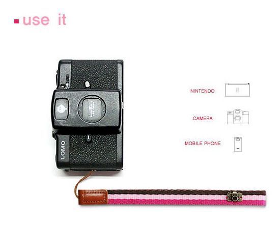 MochiThings: Pink Stripe Mini Camera Strap