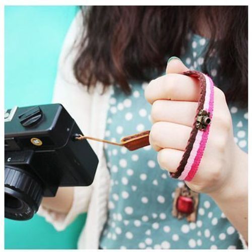 MochiThings: Pink Stripe Mini Camera Strap