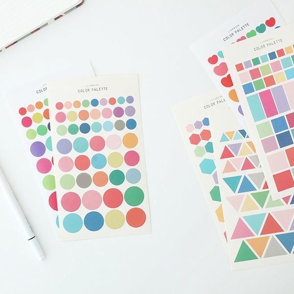 MochiThings: 2pcs Solid Color Palette Sticker Set