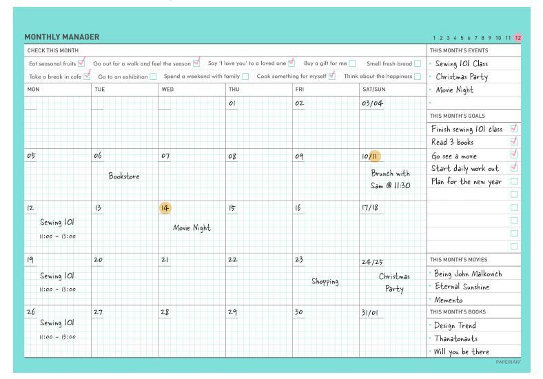 MochiThings: Monthly Manager Notepad