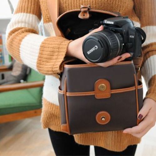 MochiThings: Large Leather Cube Camera Bag