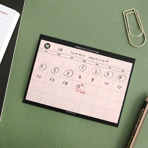 MochiThings: Basic Monthly Schedule Sticky Note