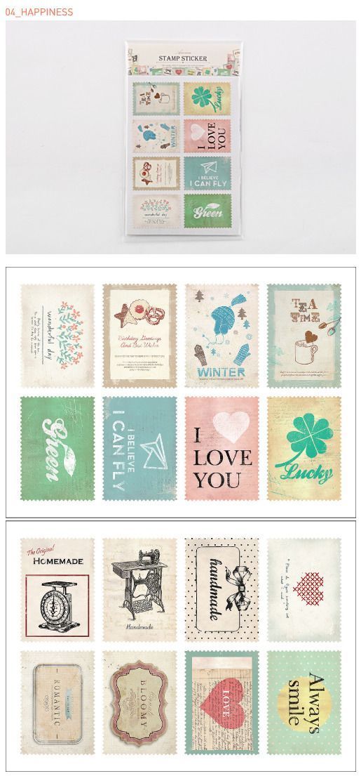 MochiThings: Antique Stamp Sticker Set v1