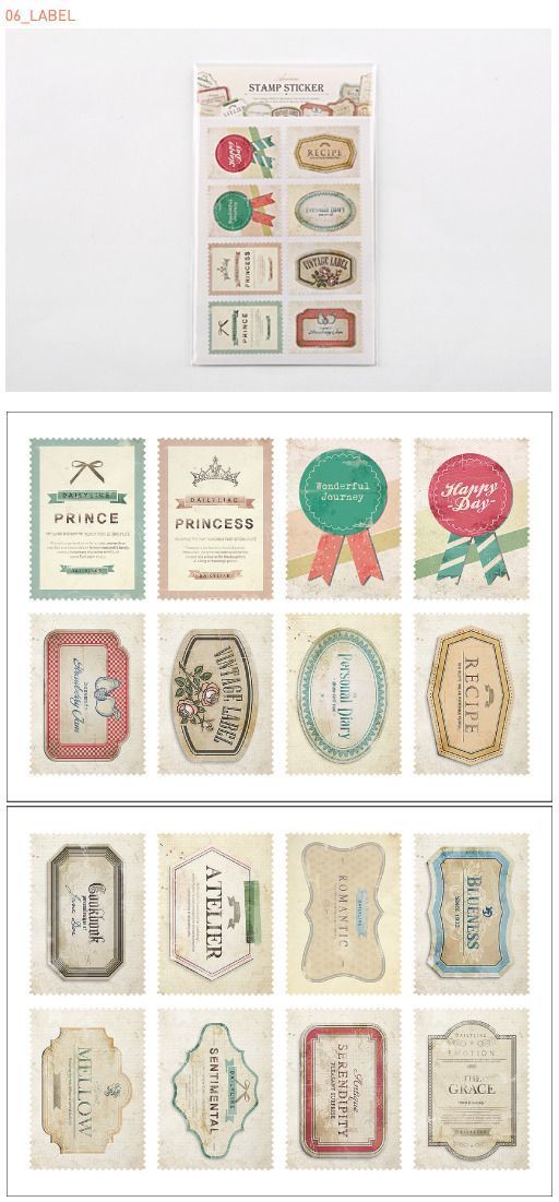 MochiThings: Antique Stamp Sticker Set v1