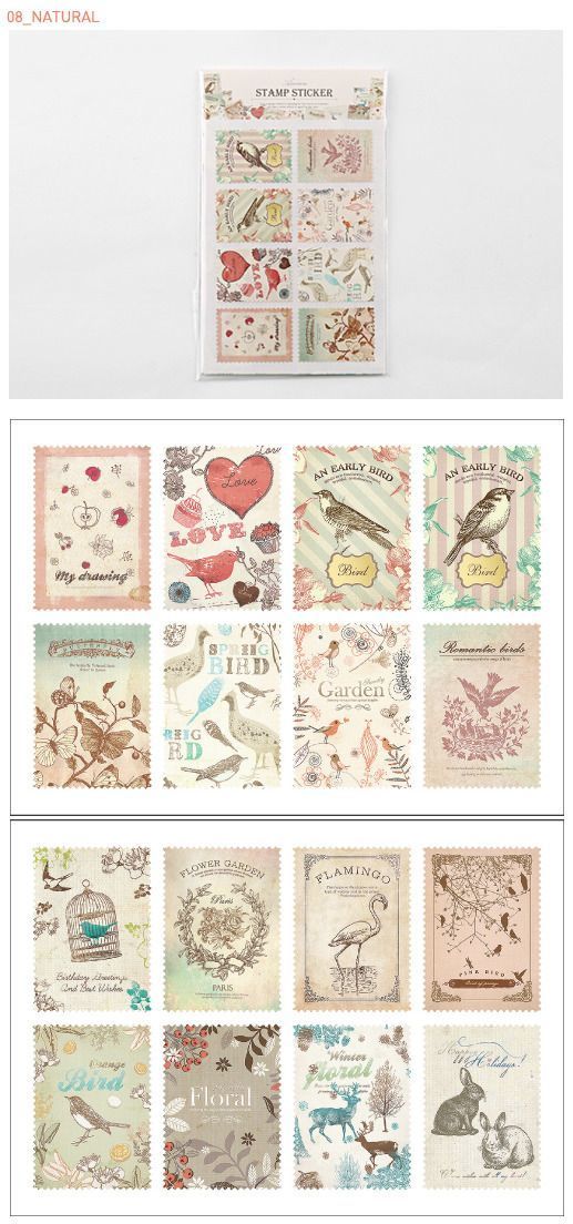 MochiThings: Antique Stamp Sticker Set v1