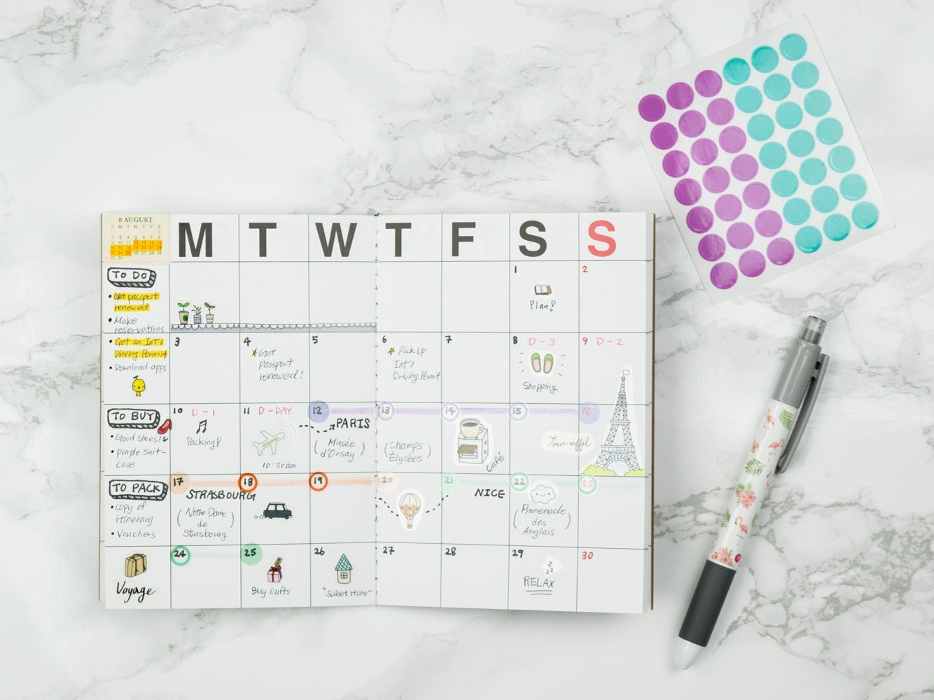 MochiThings: Small Monthly Planner