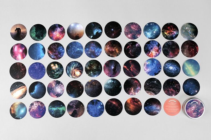 MochiThings: 48pcs Space Round Deco Sticker Set