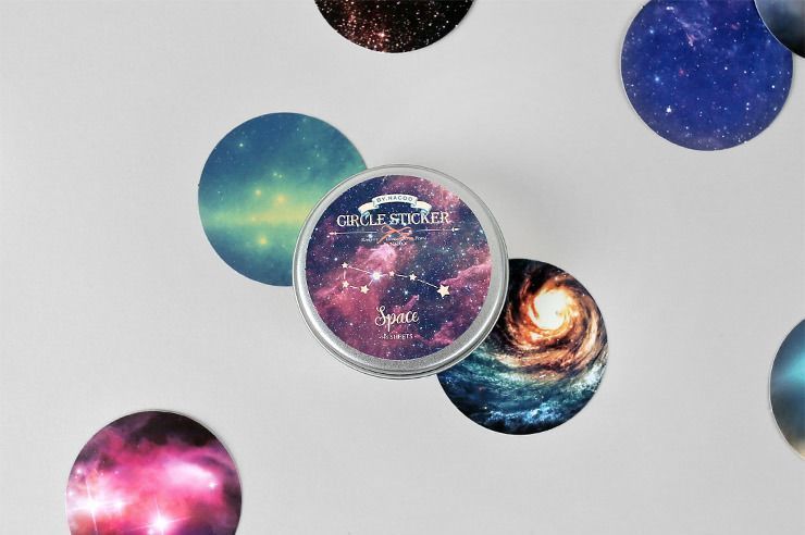 MochiThings: 48pcs Space Round Deco Sticker Set