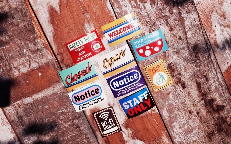 MochiThings: Retro Sign Sticker Set