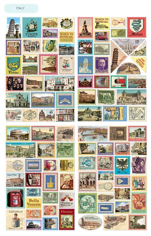 MochiThings: Classic Vintage Stamp Sticker Set