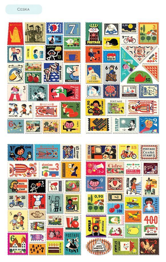 MochiThings: Classic Vintage Stamp Sticker Set