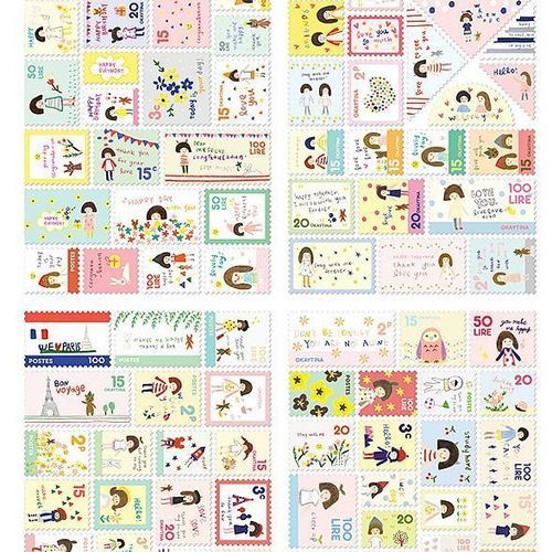 MochiThings: Classic Vintage Stamp Sticker Set