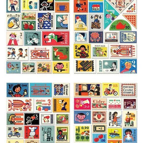 MochiThings: Classic Vintage Stamp Sticker Set