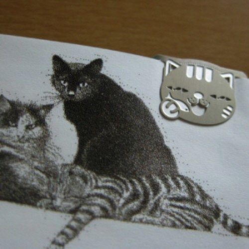MochiThings: Handsome Cat Metal Bookmark Set