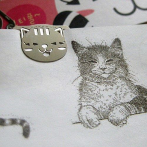 MochiThings: Handsome Cat Metal Bookmark Set