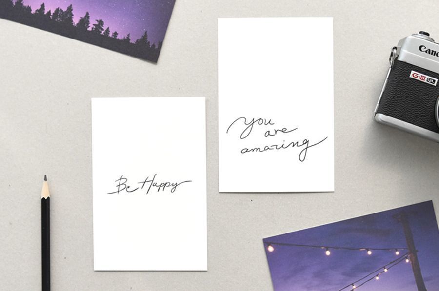 MochiThings: Calligraphy Message Postcard